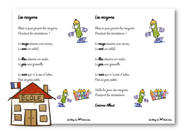 Des poèmes pour la rentrée – Le blog de Chat noir